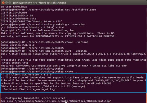 Fail To Build Up Azure Iot Sdk C With Linux Ubuntu 1404 Environment Microsoft Qanda