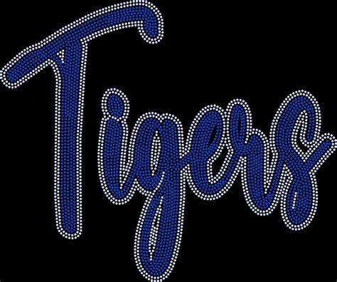 Tigers Script Cursive 11 Wide 2 Color Spangle Transfer Etsy