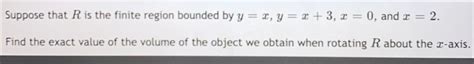 Solved Suppose That R Is The Finite Region Bounded By Yx Yx3 X0