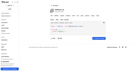 Add Queue Mynaui Made With Tailwindcss Shadcnui Radix Ui And Figma