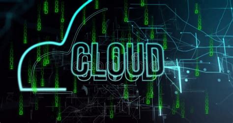 Animation Of Digital Binary Code And Network Connections In Cloud Computing Concept Stock
