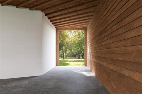 Premium Photo Wooden Exit Frame From Modern Loft Style Room To Green