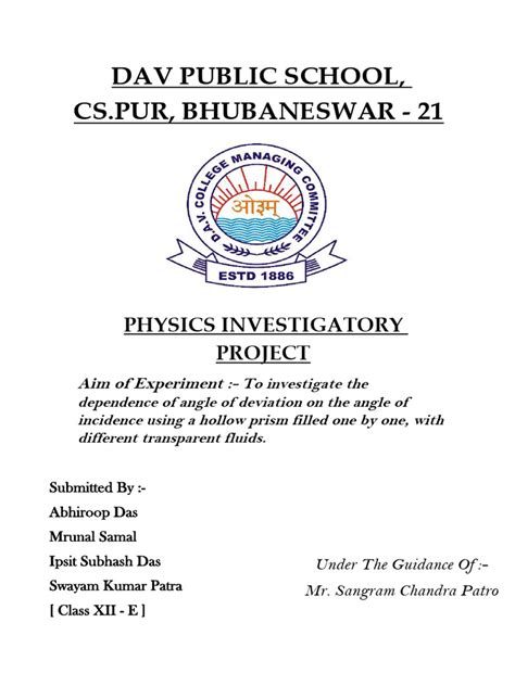 Phy Project Download Free Pdf Refraction Refractive Index
