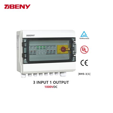 Beny 3 In 1 Out 32a 1000v Ip65 Combiner Box Ce Tuv Ul Dc Combiner Box