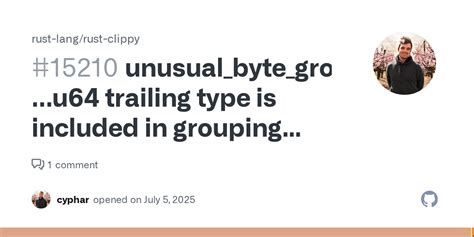 Unusualbytegroupings U64 Trailing Type Is Included In Grouping
