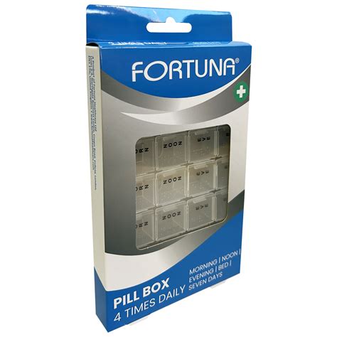 4 Times Daily Seven Day Pill Box With Removable Trays