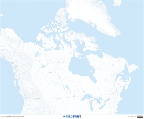 Blank Canada Physical Map