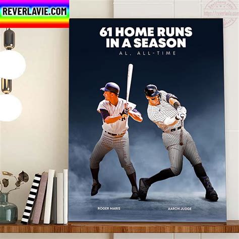 Aaron Judge 61 Home Runs In A Season Al All Time Home Decor Poster