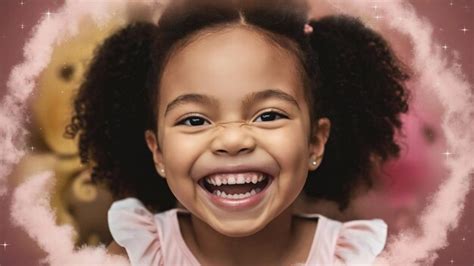 Premium Photo Portrait Of Cute Girl Smiling Showing Teeth Surrounded