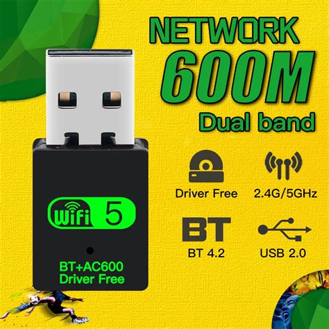 Adaptador Wifi Usb Mbps Dual Band G Ghz Ac Placa De Rede Sem Fio M Antena Dongle