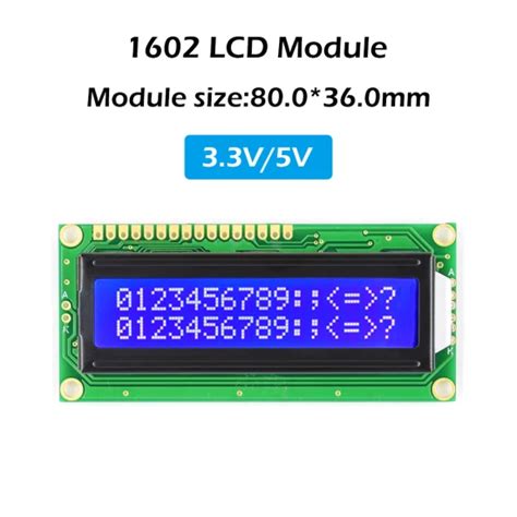 16x2 small character monochrome alphanumeric 4 8 bit parallel spi i2c interface lcd display