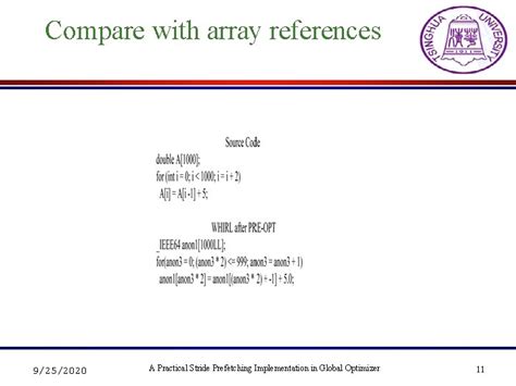 A Practical Stride Prefetching Implementation In Global Optimizer