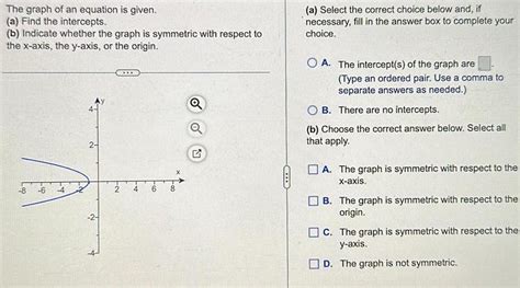 Answered The Graph Of An Equation Is Given A Find The Intercepts B