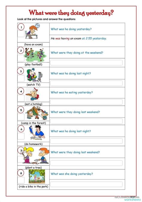 Past Progressive Review Interactive Worksheet Topworksheets