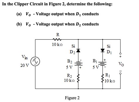 solved in the clipper circuit in figure 2 determine the