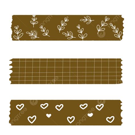 브라운 컬러의 귀여운 와시 테이프 와시 테이프 갈색 와시 귀여운 와시 테이프 Png 일러스트 및 Psd 이미지 무료 다운로드 Pngtree