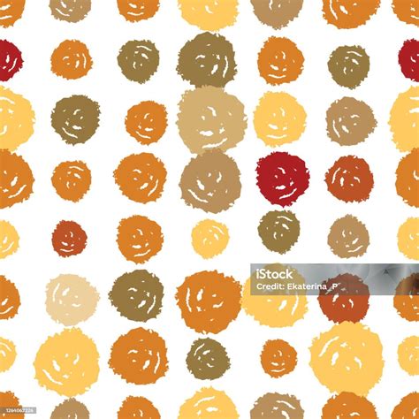 클래식 빈티지 매끄러운 패턴 물방울 무늬 그렁지 크레용 잉크 흰색 배경에 고립 된 노란색 갈색 주황색 인사말 카드 디자인 기프트