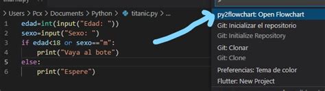 python Exportar proyecto como diagrama de flujo Stack Overflow en español