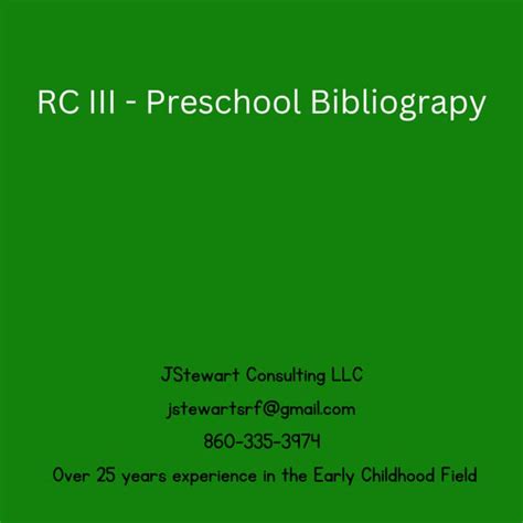 Cda Portfolio Preschool Bibliography By Jstewart Consulting Llc Tpt