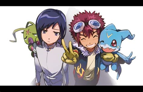 V Mon Motomiya Daisuke Ichijouji Ken And Wormmon Digimon And More Drawn By Yue Da Ren