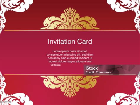 초대장 서식 배경 및 프레임 테두리 벡터 디자인 빈티지 그림에 라인 아트 꽃 스타일 장식의 골드 색상 0명에 대한 스톡 벡터 아트 및 기타 이미지 Istock