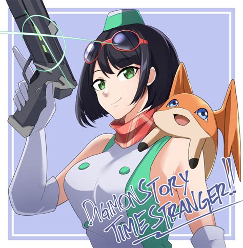 Hisuikouha Patamon Yuuki Kanan Digimon Digimon Story Time Stranger Highres 1girl