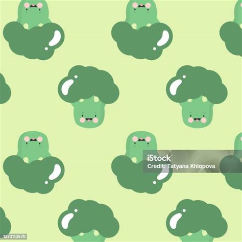 재미 브로콜리 패턴 벡터로 삽화합니다 인사말 카드 포스터 배너 메뉴 카드 또는 스틱 팩인쇄 옷 직물 벽지에 인쇄 건강한 식생활에 대한 스톡 벡터 아트 및 기타 이미지