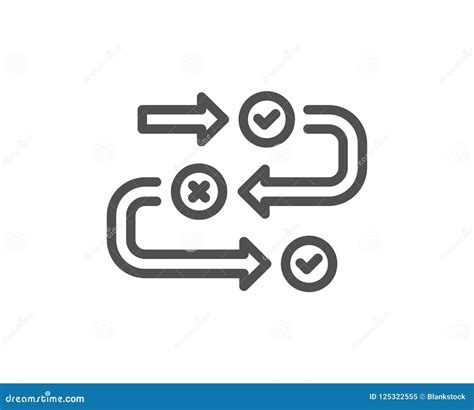 Survey Progress Line Icon Algorithm Sign Stock Vector Illustration