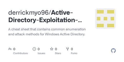 Github Derrickmyo96active Directory Exploitation Cheat Sheet 1 A