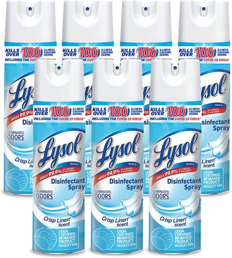 Lysol Disinfectant Spray Crisp Linen 57 Oz Pack Of 3