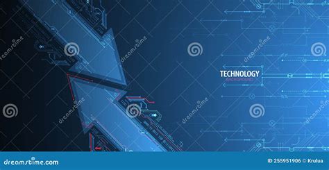 Abstract Technology Circuit Board Communication Concept Arrow Theme Stock Vector