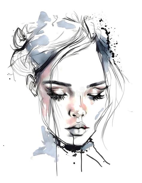 Portrait Of A Girl In Watercolor Style Abstract Fashion Watercolor