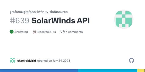 Solarwinds Api · Grafana Grafana Infinity Datasource · Discussion 639 · Github