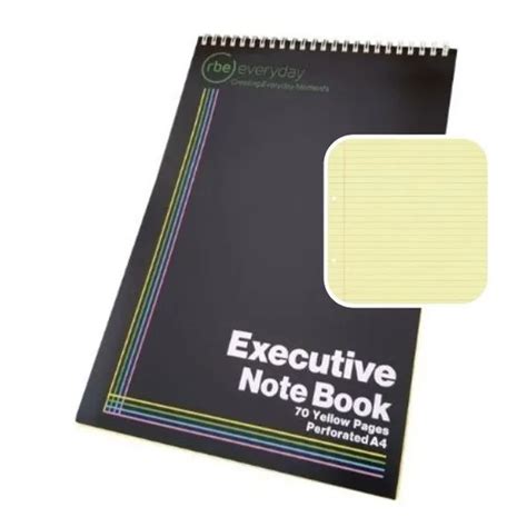 Rbe A4 Spiral Bound Executive Note Book 70 Yellow Pages