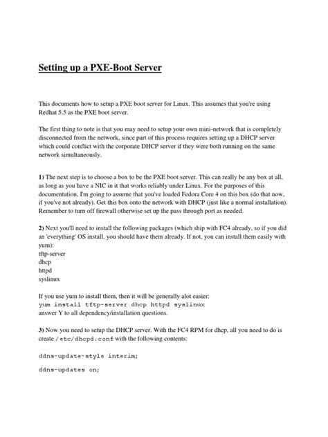 How To Setup A Linux Pxe Server Pdf Internet Protocols Operating