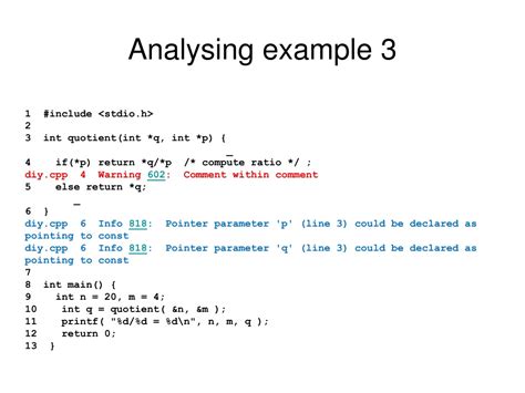 Ppt Finding Bugs With Pc Lint A Powerful Static Analysis Tool
