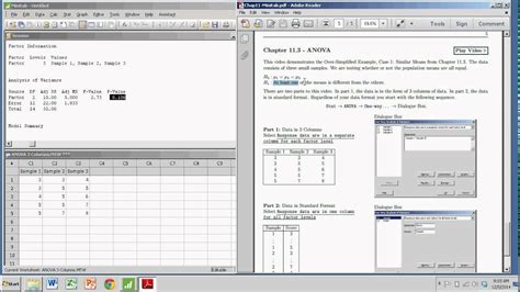 Anova With Minitab Youtube