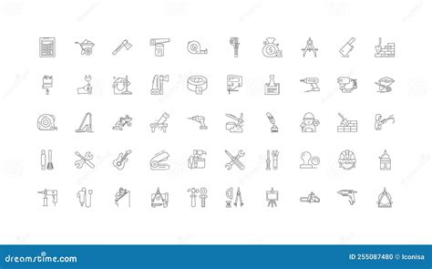Tools Ideas Linear Icons Line Signs Set Vector Collection Stock Vector Illustration Of