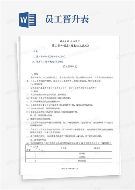 员工晋升制度 附表格及流程 Word模板下载 编号qabgwarr 熊猫办公