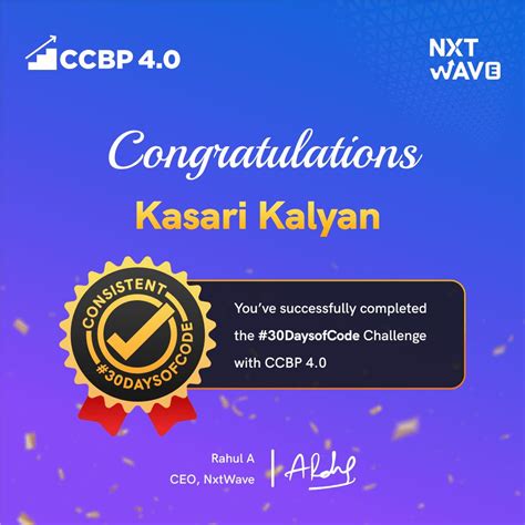 Kalyan Kasari On Linkedin 30daysofcodechallenge Nxtwaveteam Nxtwave Ccbpintensive Ccbpian