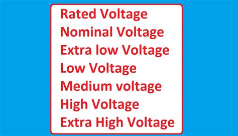 7 Types Of Voltage Level ELV LV MV HV EHV Ultra High Voltage Electrical4u