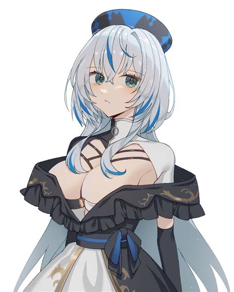 Chyanu Yun Eze Vlyz Black Headwear Blue Headwear 1girl Aqua Eyes Black Dress Black