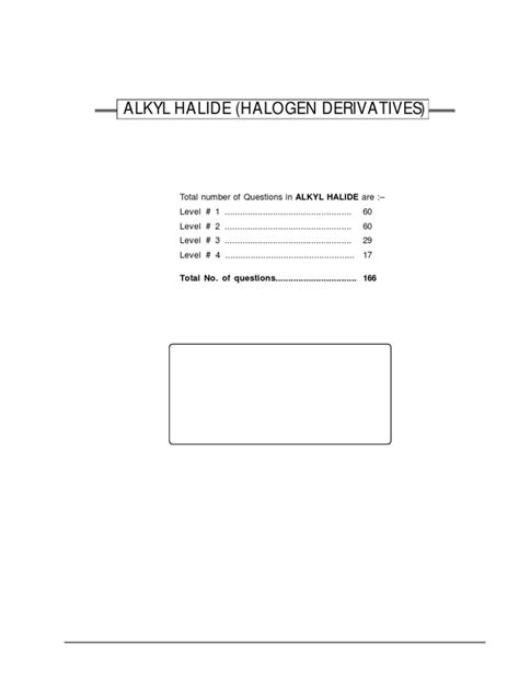 Alkyl Halide Exercise Module 4 Pdf Organic Compounds Chemistry