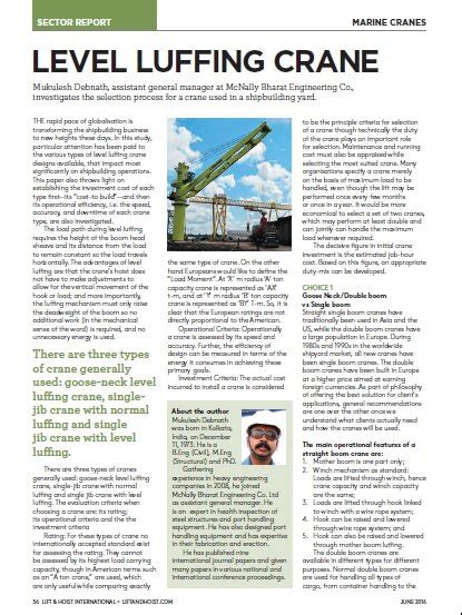 Pdf Level Luffing Crane