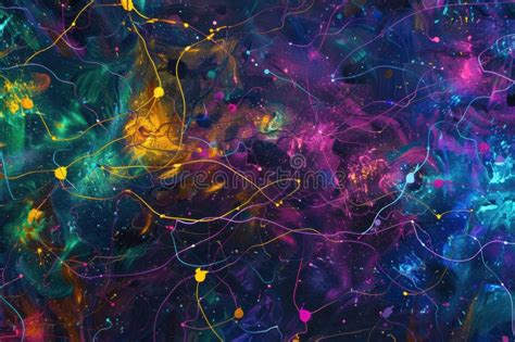 Artistic Neuron Pathways Glowing With Vibrant Energy On Dark Textured