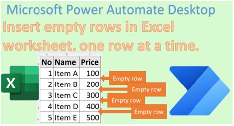Insert Empty Rows In Excel Worksheet One Row At A Timepower Automate Desktop Kaizen