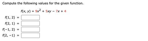 Solved Compute The Following Values For The Given Chegg