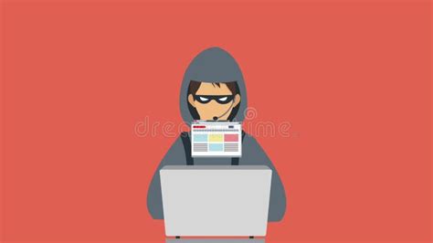 Hacker Man Animation Typing On Laptop Keyboard And Breaking Password K Stock Video Video Of
