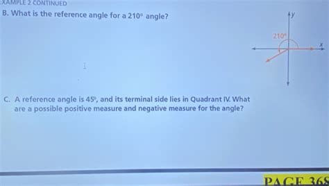 تم الحل Example 2 Continued B What Is The Reference Angle For A 210° Angle C A Reference Angle