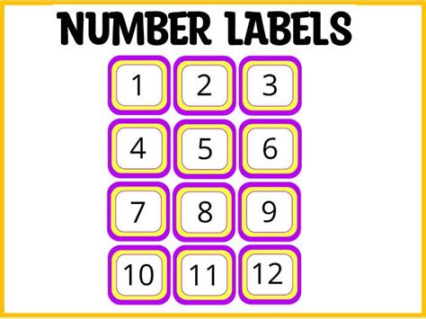 Printable Number Labels 1 To 36 Editable Number Tags Classroom Labels Teaching Resources